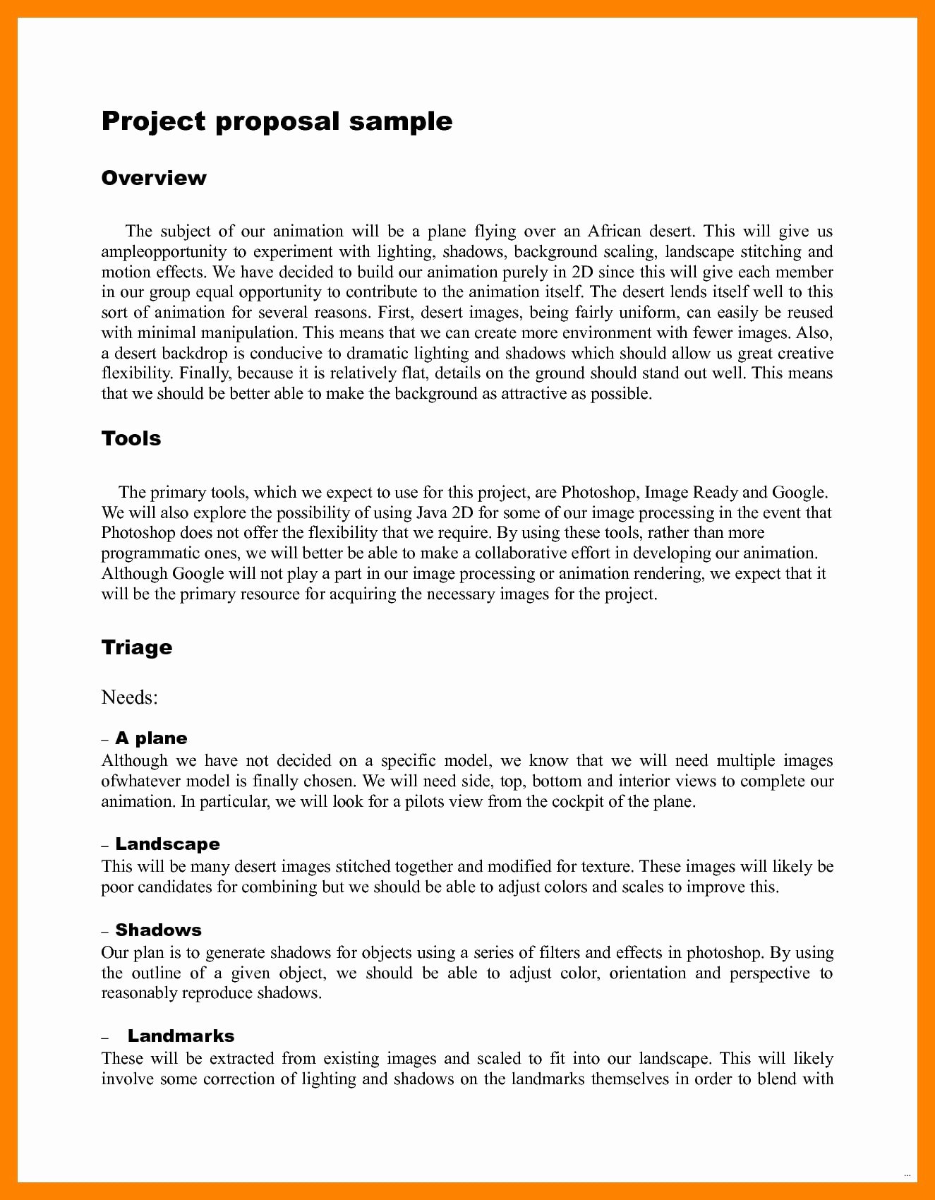 Art Project Proposal Sample Peterainsworth