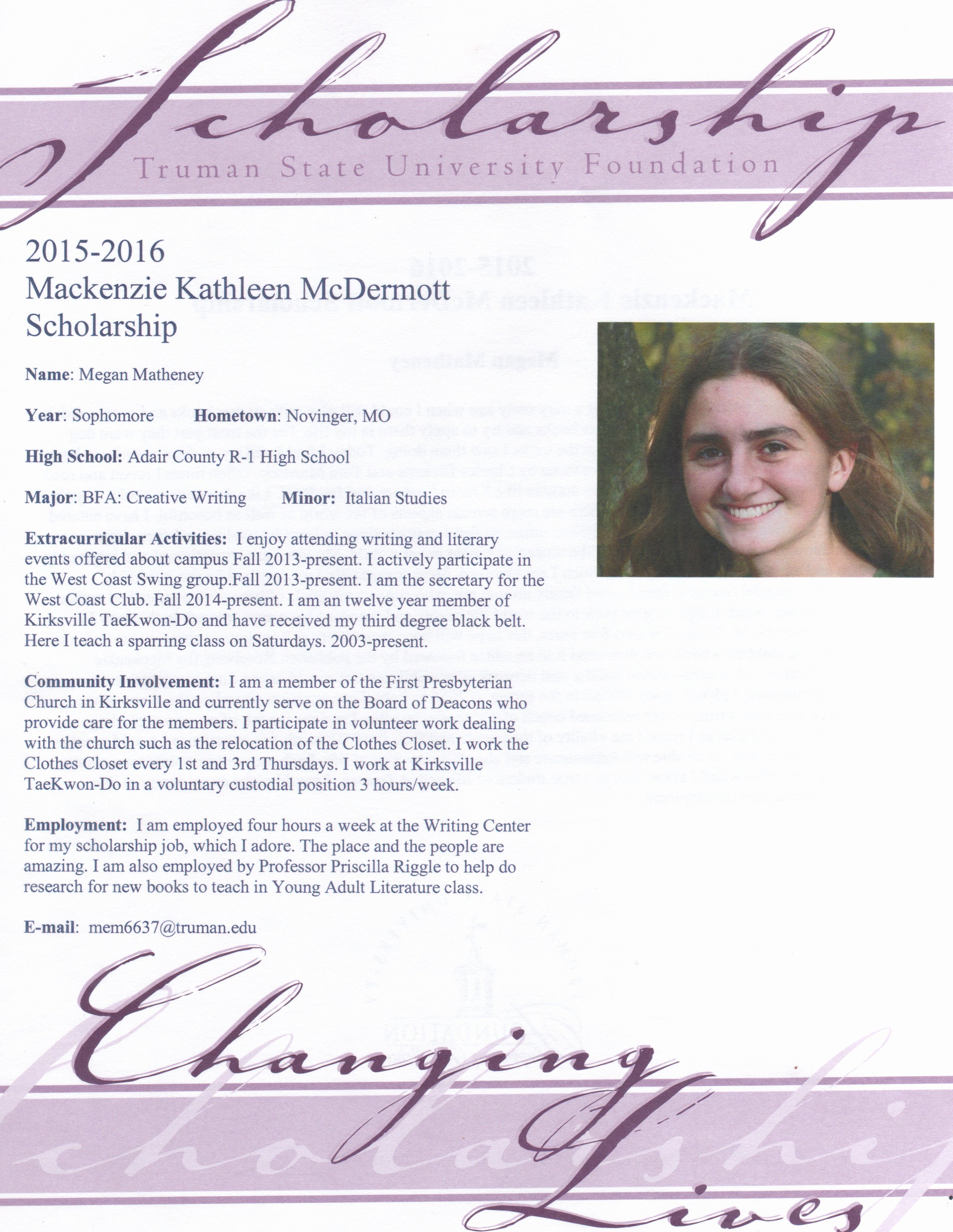 Autobiography For Scholarship Examples