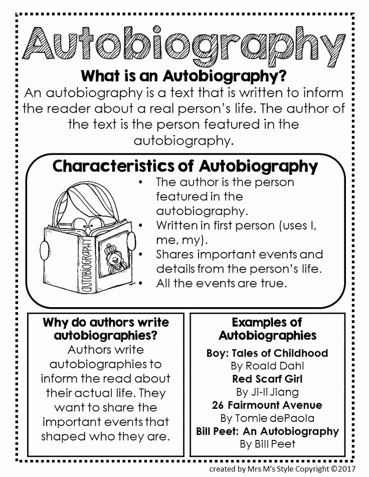 Autobiography Template For Elementary Students Autobiography Template For Elementary Students