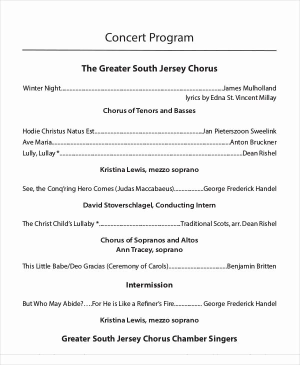Choir Concert Program Template