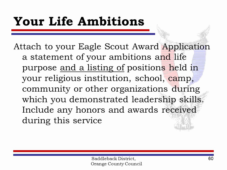 Eagle Scout Ambition Statement Example Eagle Scout Ambition Statement Example