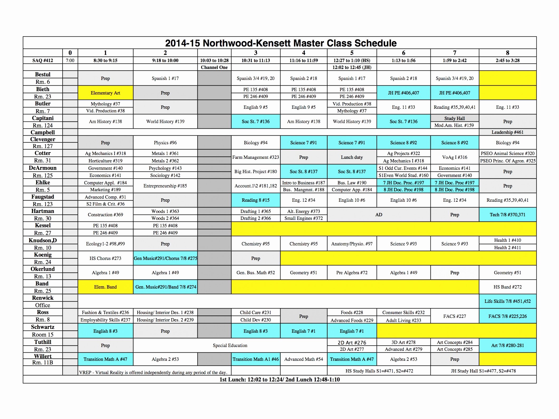 Elementary School Master Schedule Template New Bell Schedule 