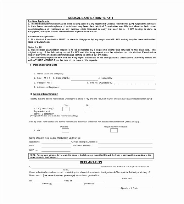 Eye Exam Forms Template
