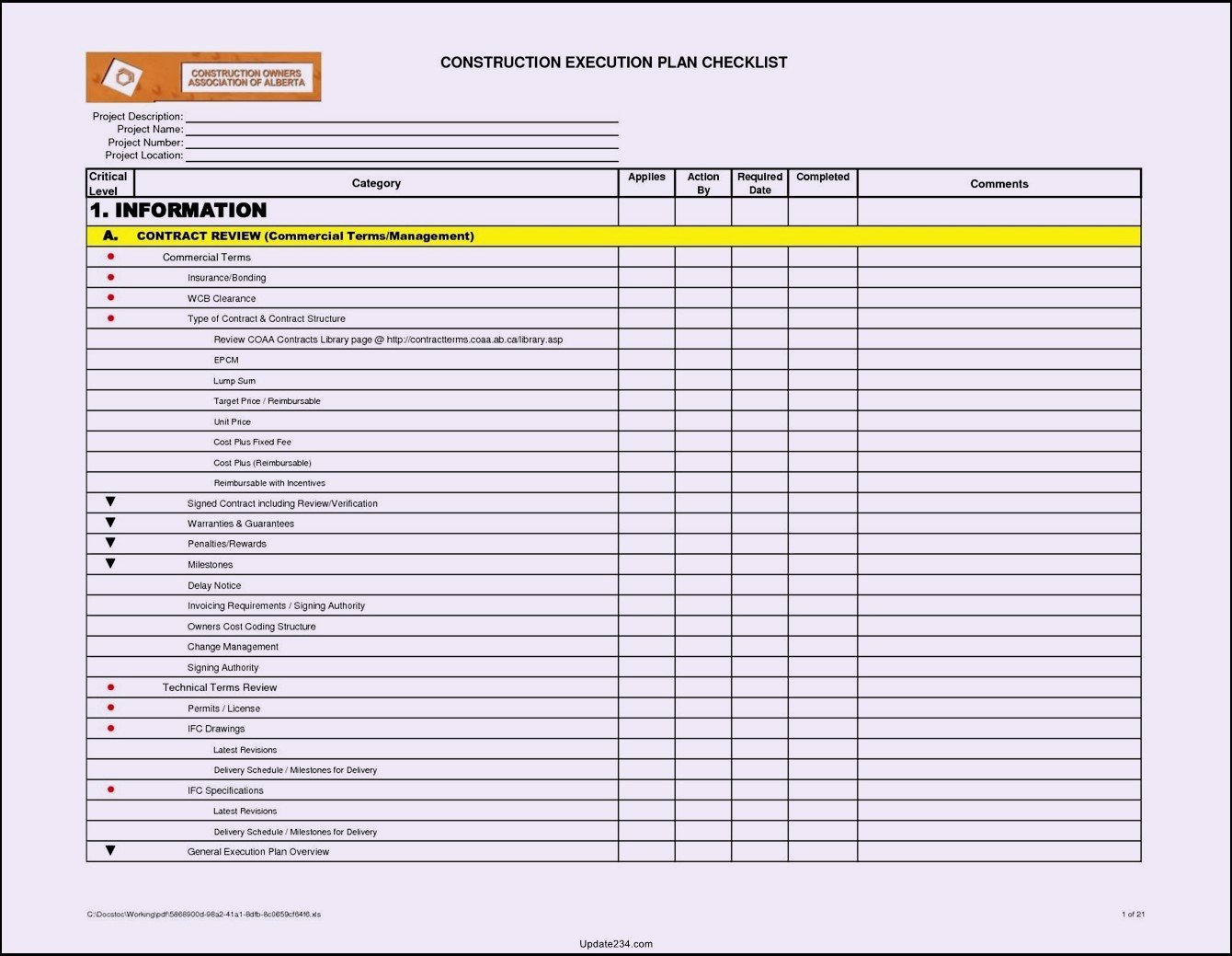 General Contractor Checklist Template Peterainsworth General Contractor Checklist Template Peterainsworth