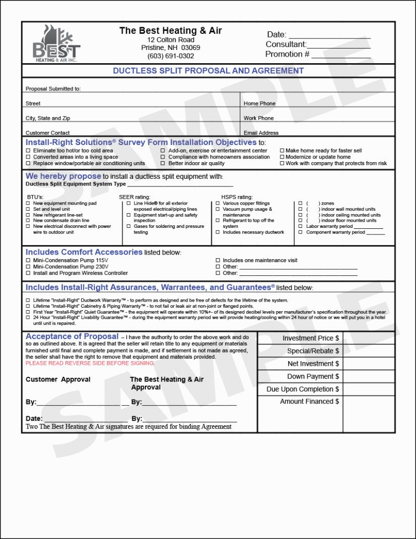 Hvac Proposal Template Word