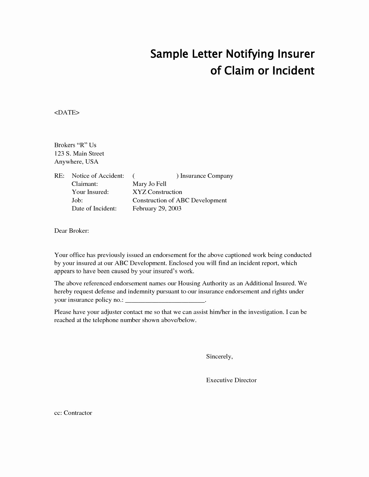 Insurance Demand Letter