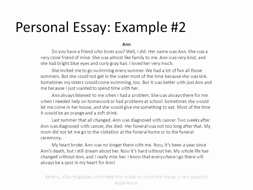 Personal Narrative Examples College Peterainsworth