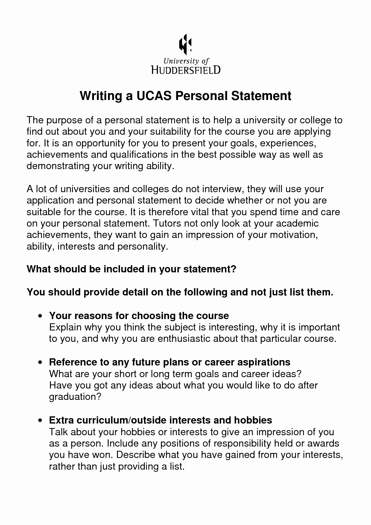 Personal Statement About Yourself Example Personal Statement About Yourself Example