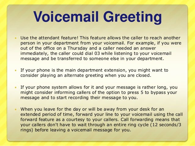 Personal Voicemail Messages Examples