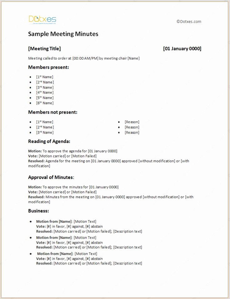Sample Hoa Meeting Minutes