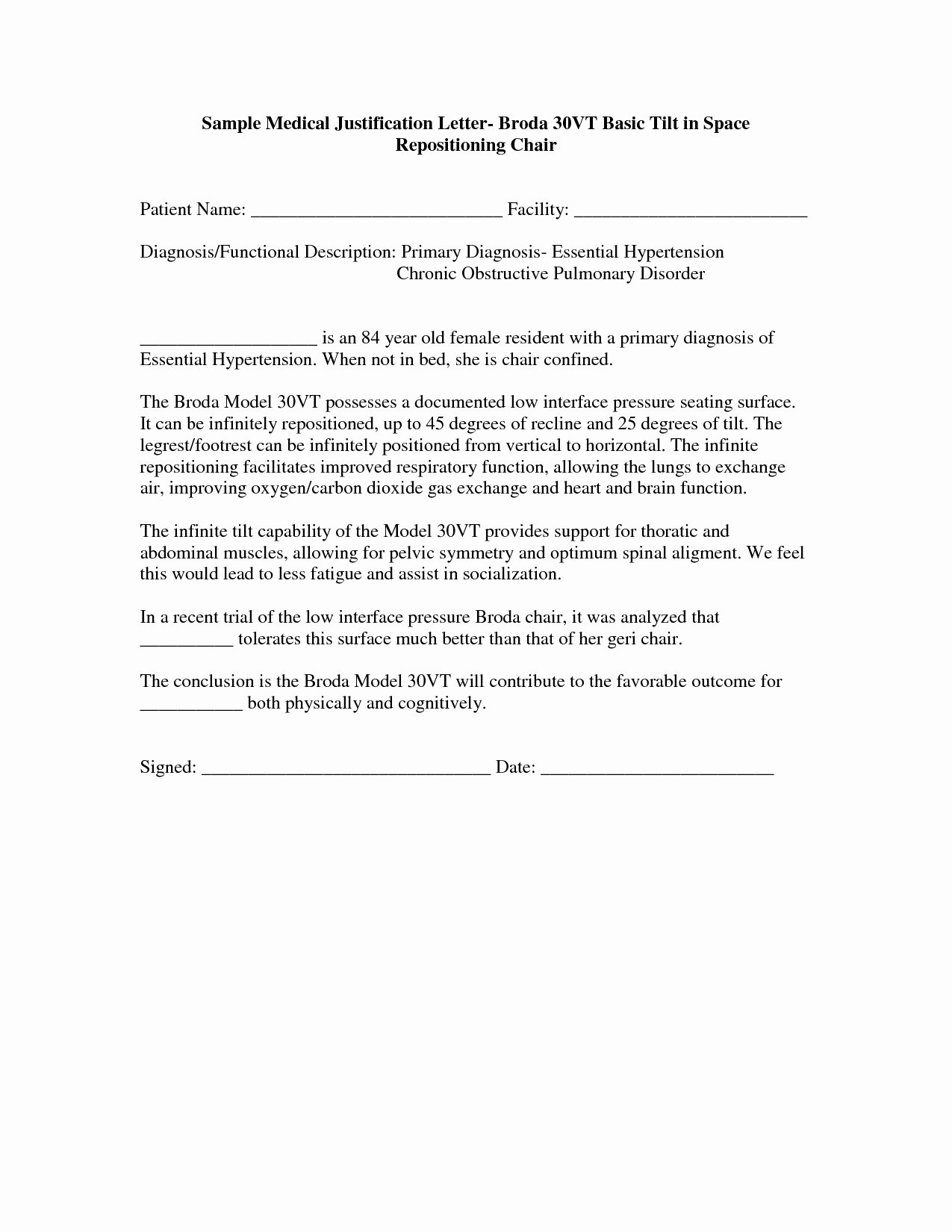 Justification Letter Template